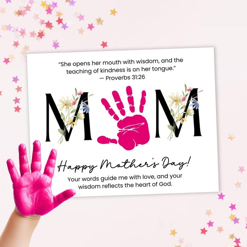 Mother's Day Bible Craft for Kids, Mom Handprint Craft for Preschool ...