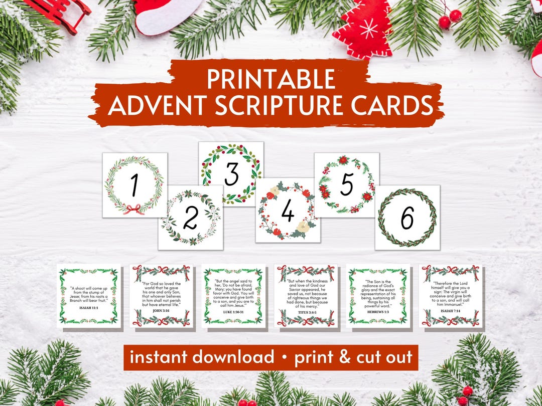 Printable Advent Calendar With Scriptures, Religious Advent Prayer ...