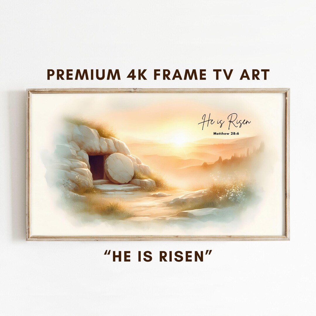 Jesus Easter Frame TV Christ Artwork, He is Risen TV Art, Christianity Samsung Frame Tv Art ...