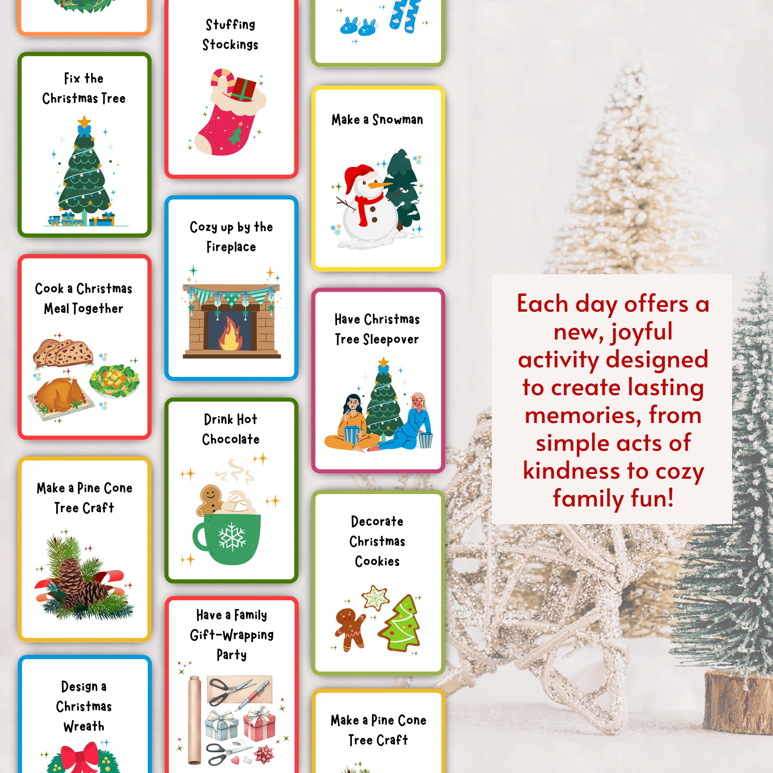 Printable & Editable Christmas Advent Activity Cards Printable Advent ...