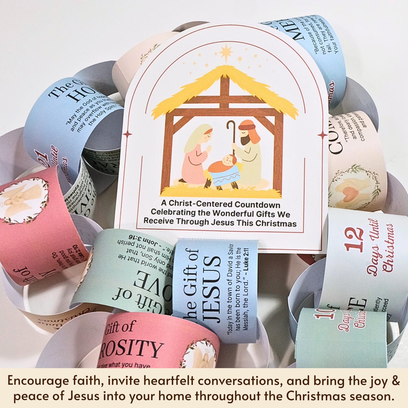 Gifts From Jesus Advent Paper Chain, Christmas Sunday School Crafts for ...