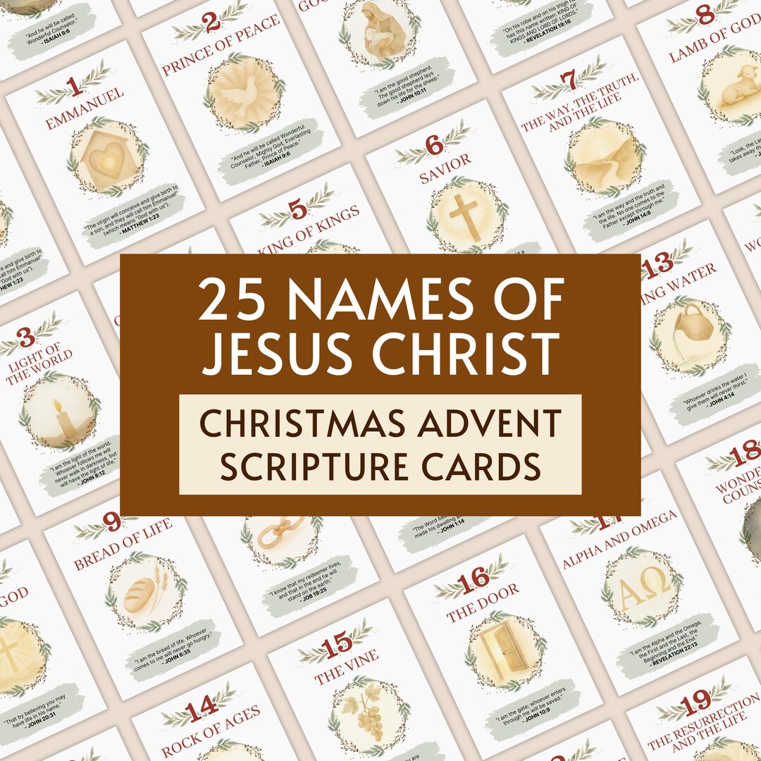 Christmas Advent Scripture Cards Printable Scripture Advent Calendar ...