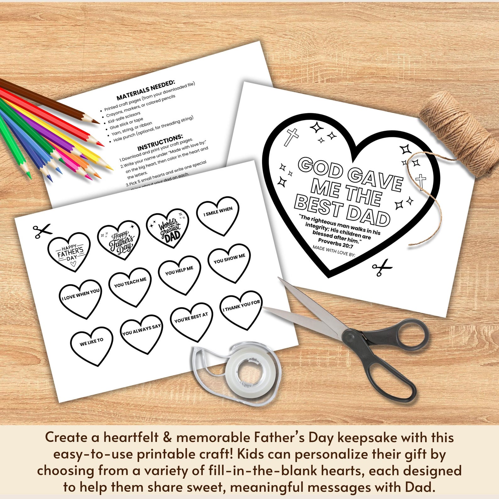 Father's Day Bible Craft Sunday School Fathers Day Craft Church ...