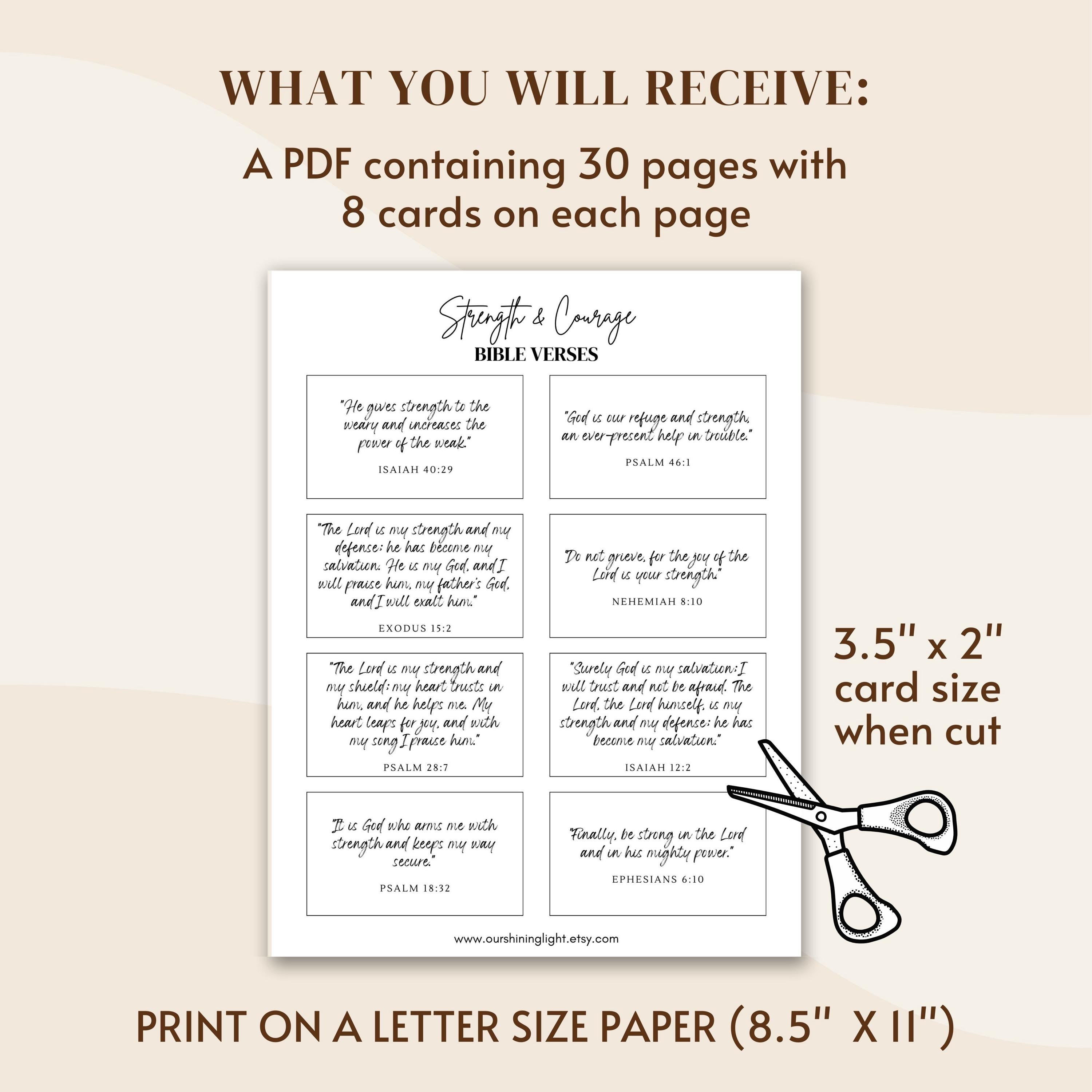 240 Printable Bible Verse Cards, Printable Scripture Cards, Scripture ...