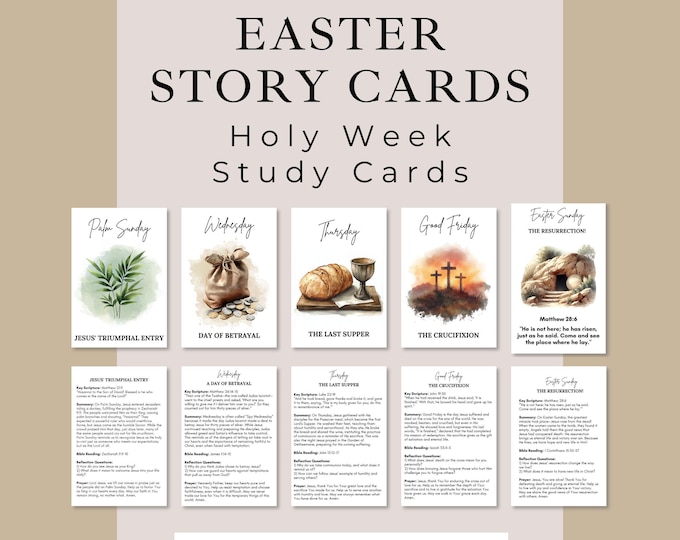 Easter Story Cards Printable Holy Week for Kids Easter Week Activities ...