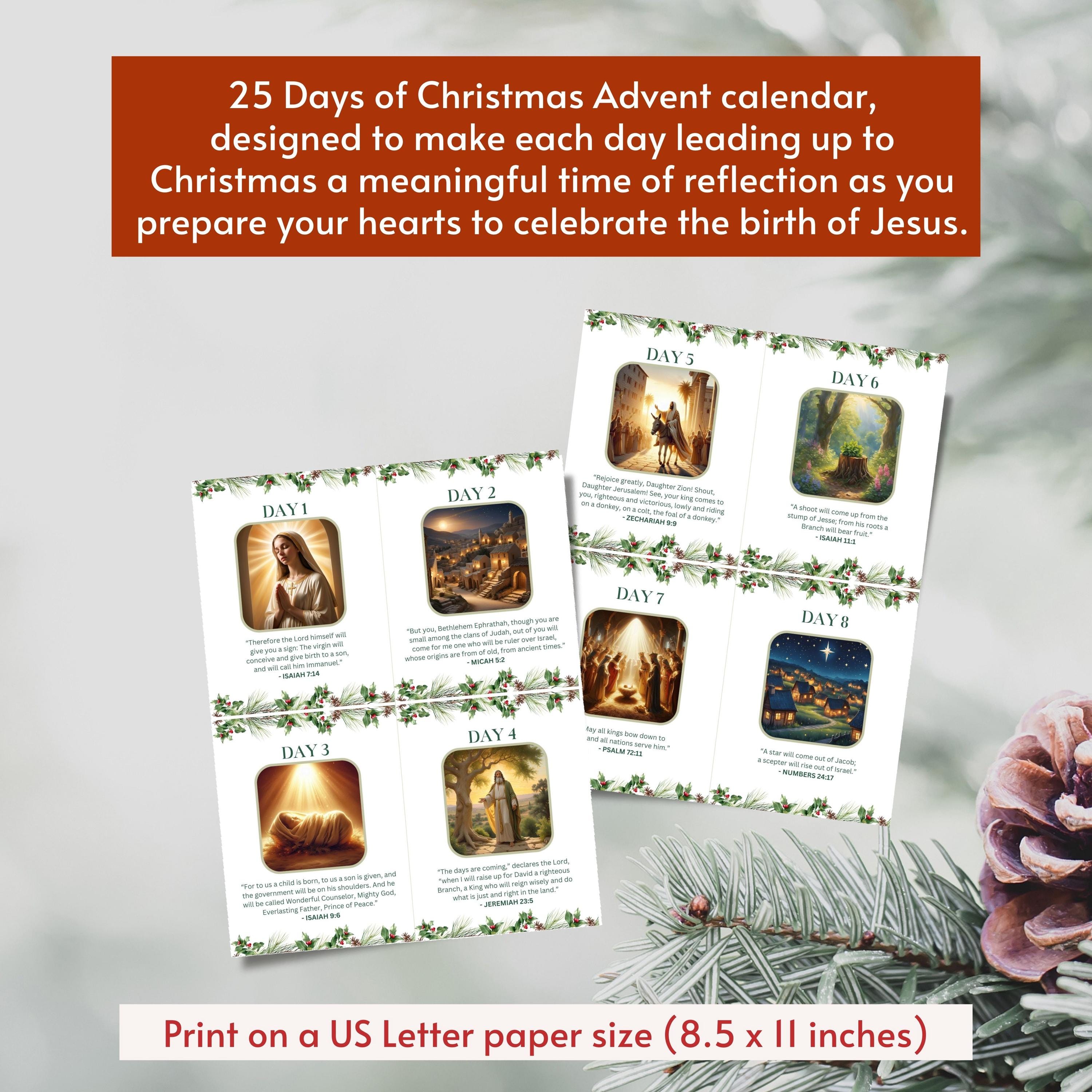 Printable Advent Scripture Cards, Christian Advent Calendar for Kids ...