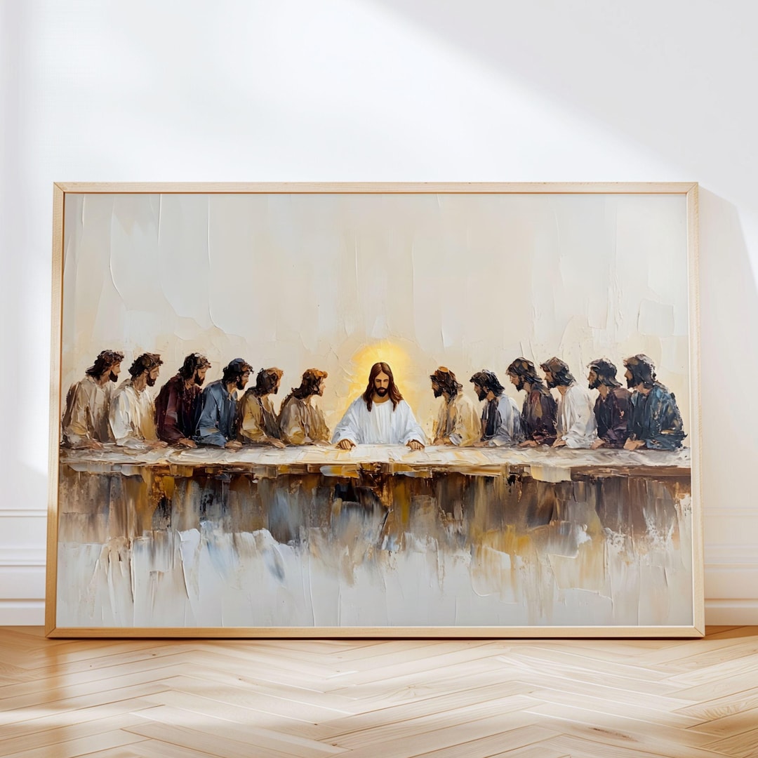 The Last Supper Wall Art, Last Supper Painting Modern Last Supper Print ...