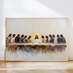The Last Supper Wall Art, Last Supper Painting Modern Last Supper Print ...
