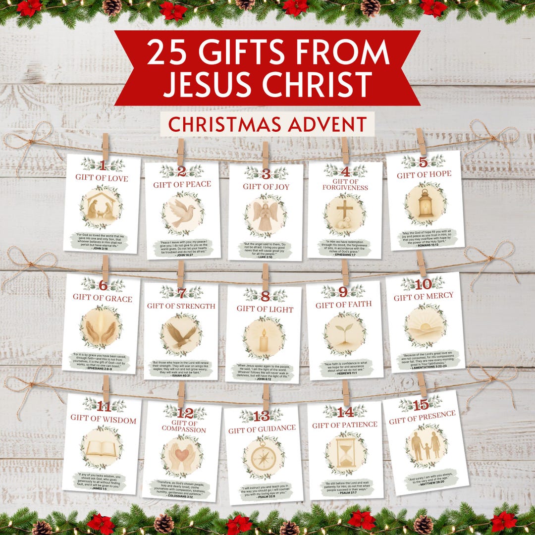 Christmas Advent Scripture Cards Printable Christian Advent Calendar ...