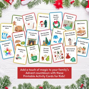 Printable & Editable Christmas Advent Activity Cards Printable Advent ...
