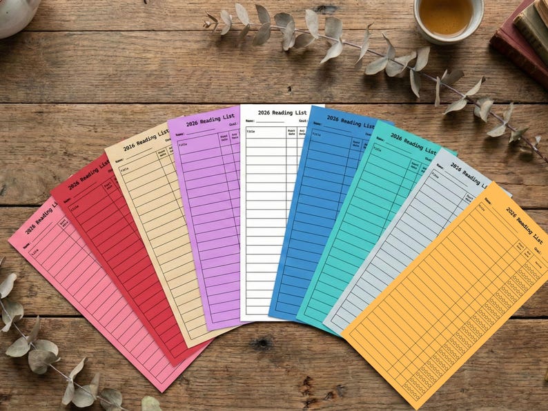 2026 Book Tracker Bookmark. Reading Gifts for Club, Book Lover ...