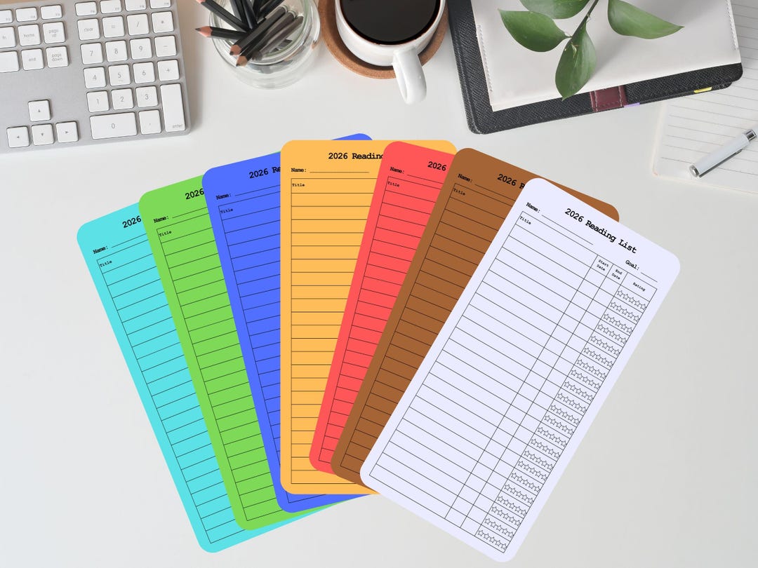 2026 Book Tracker Bookmark. Reading Gifts for Club, Book Lover ...