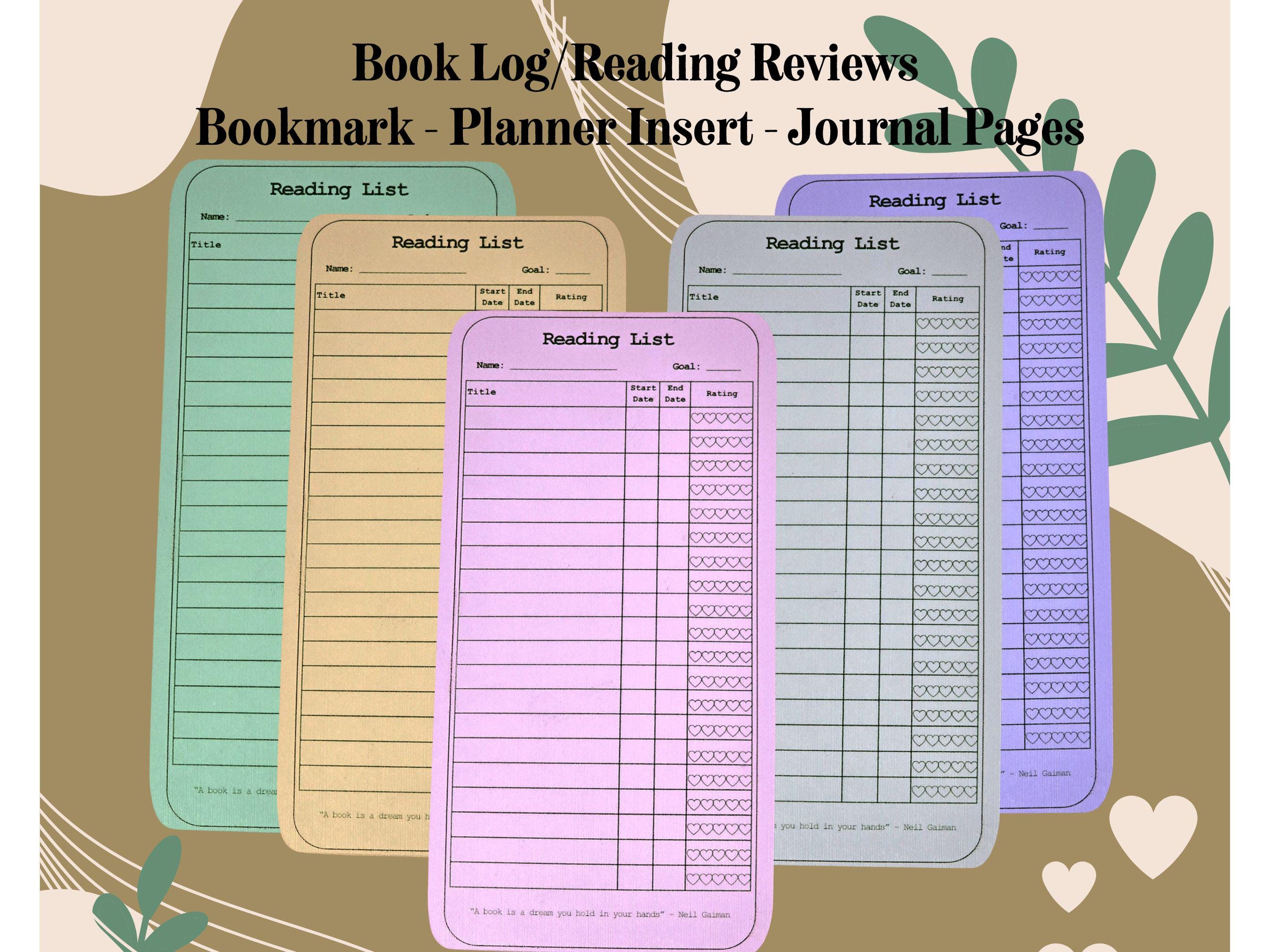 2026 Book Tracker Bookmark. Reading Log for Library Lists, Challenge ...