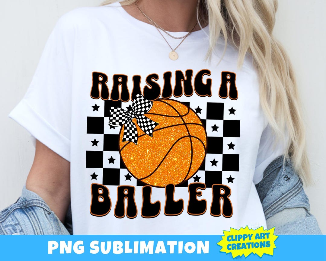Retro Raising A Baller PNG, Glitter Basketball PNG, Coquette Bow PNG ...