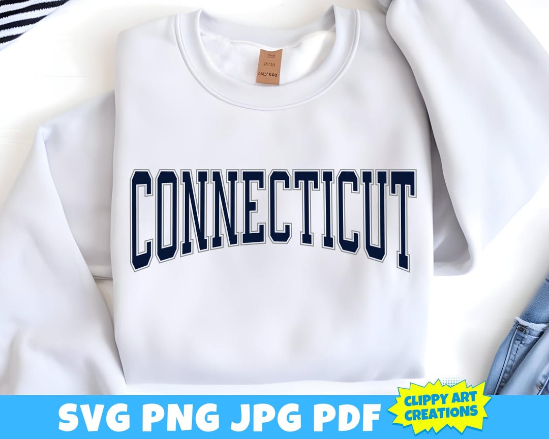 CT Varsity Letters SVG, USA State Svg, Connecticut Svg, Ct Png ...