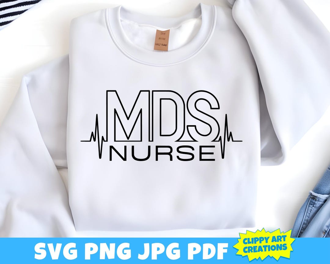 MDS Nurse Heartbeat PNG, MDS Nurse Svg, Healthcare Clipart, Registered ...