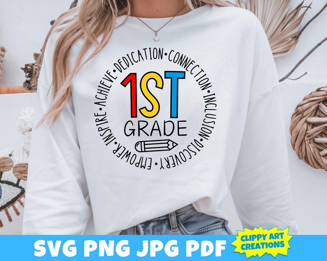 1 Grade PNG, School Svg, 1st Grade Svg, 1 St Grade Png, 1st Grade Team ...