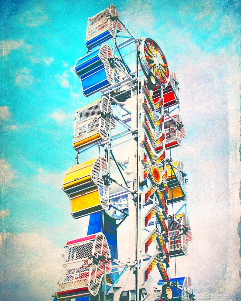 Amusement Park Photography, County Fair, Carnival Print, Dreamy, Retro ...