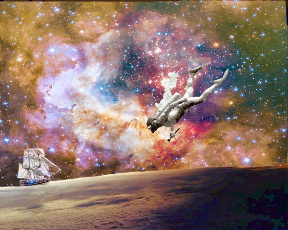 Surreal Photography, Space Collage, Space Art, Diver, Photomontage ...