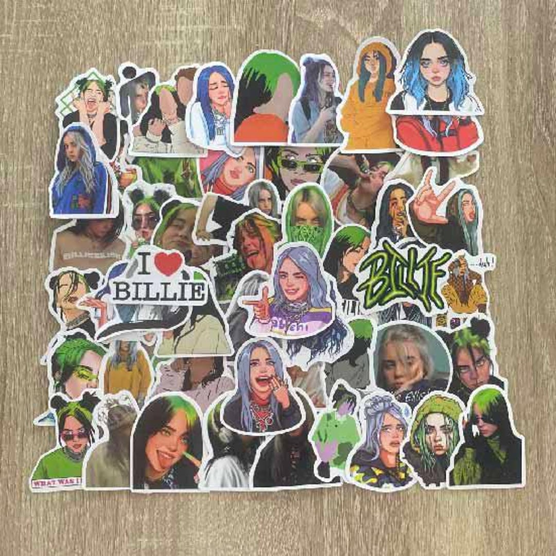 Billie Eilish Sticker Set, Single or in a Pack, Pop Artist, for Phone ...