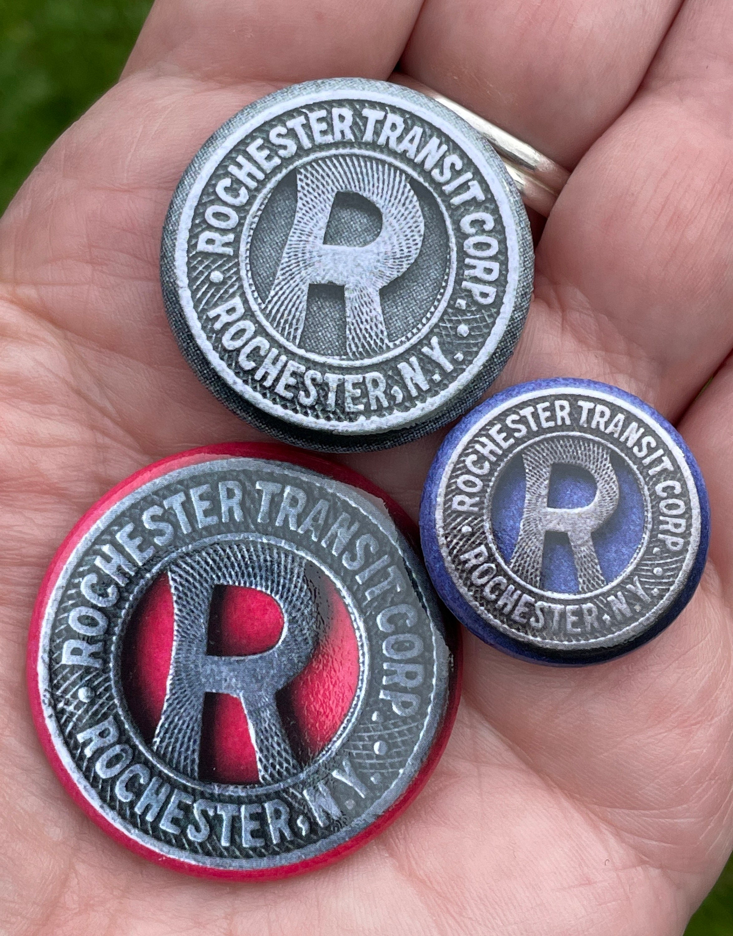 Rochester New York token pin, lapel pin, transportation token pin ...