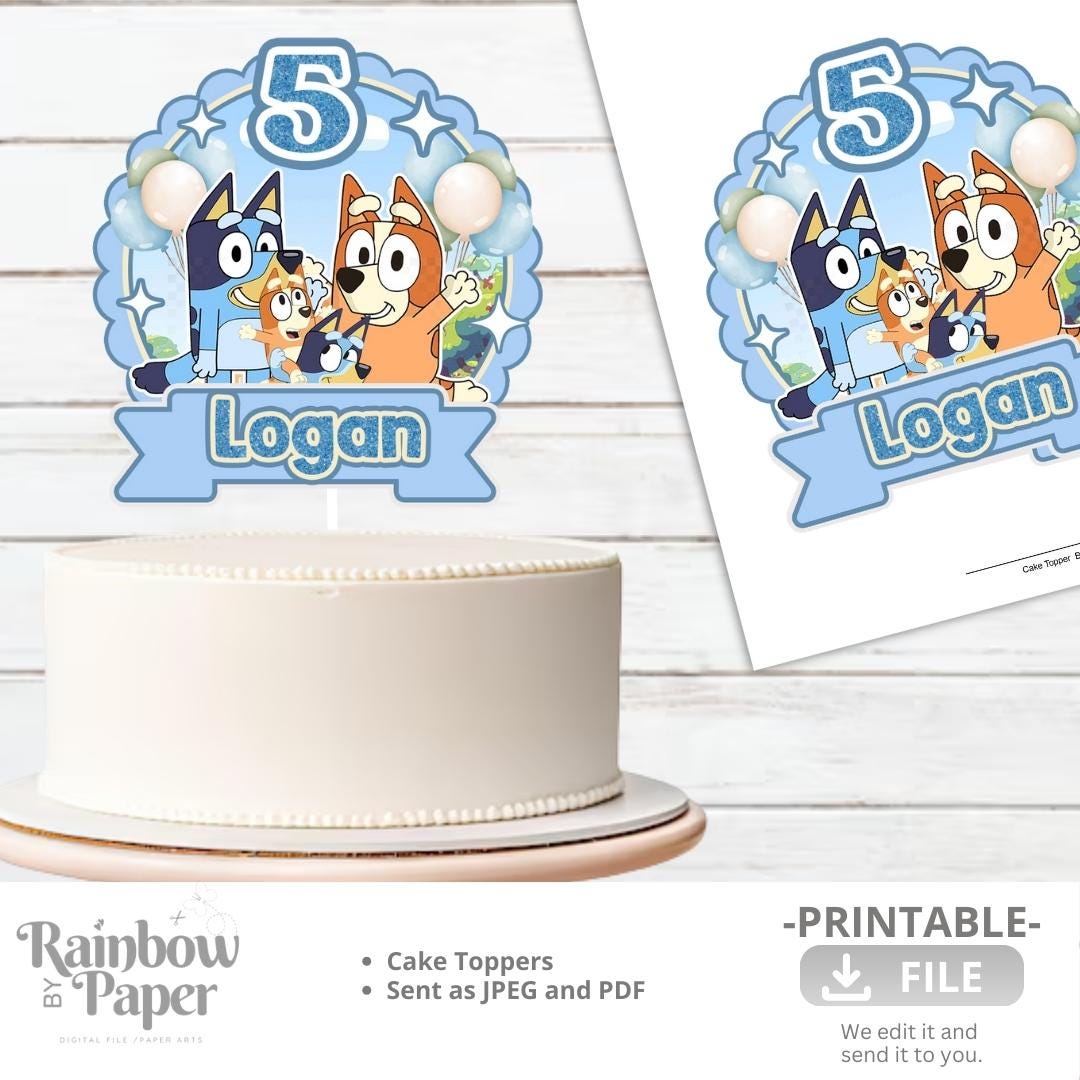 Printable Bluey Cake Toppers , Bluey, DIGITAL FILE ONLY Boy and Girl ...