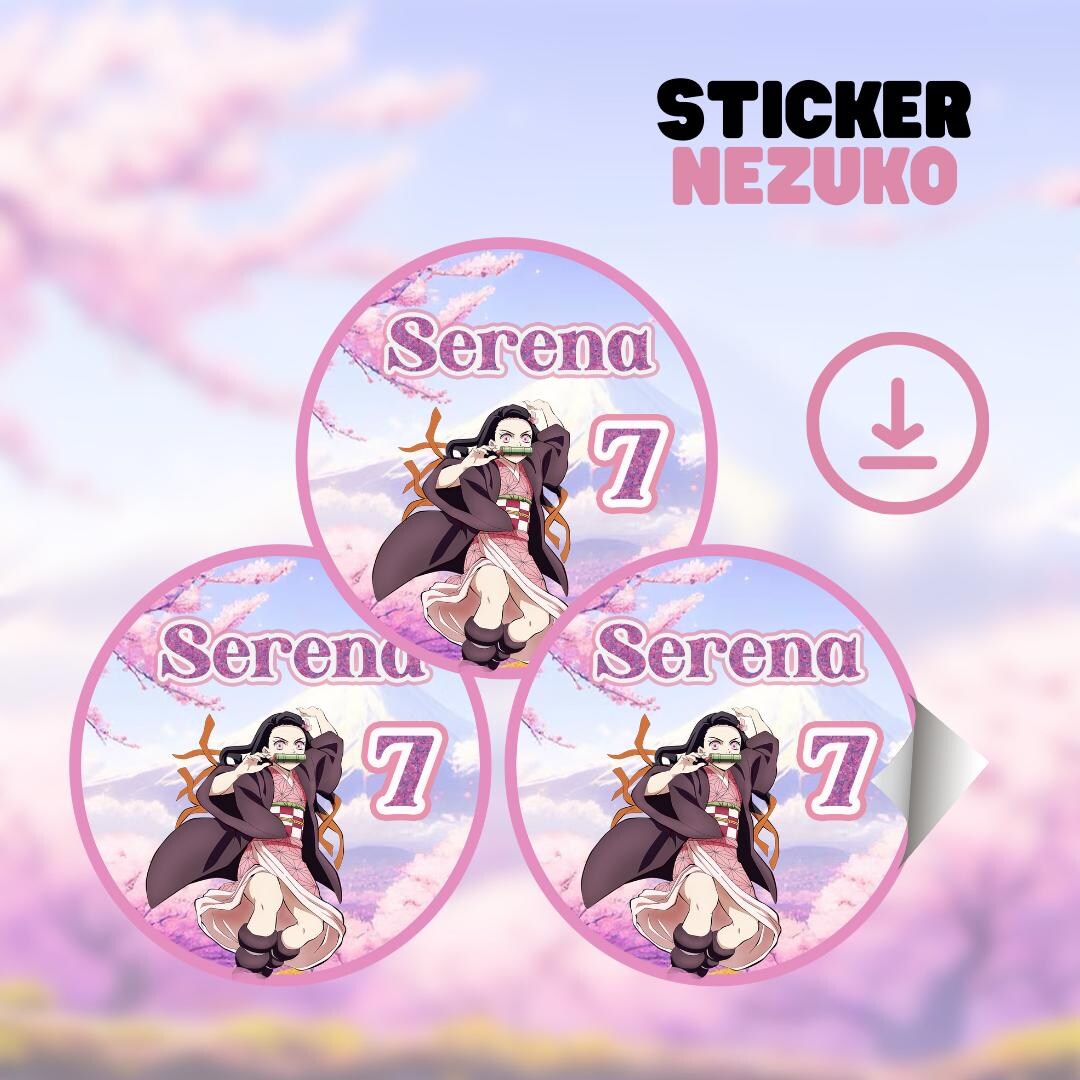 Printable Nezuko Demon Slayer Custom Sticker, Personalized Nezuko ...