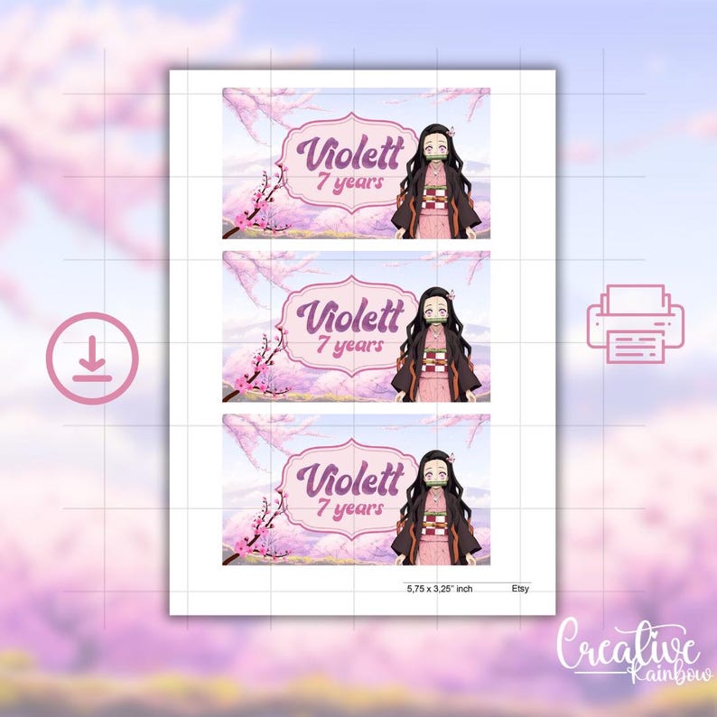 Demon Slayer Nezuko Gable Box Label, Nezuko Box Label, Manga Treat Box ...