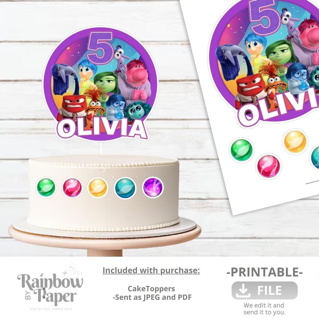 Printable Inside Out Cake Topper, Inside Out Birthday Cake Topper ...