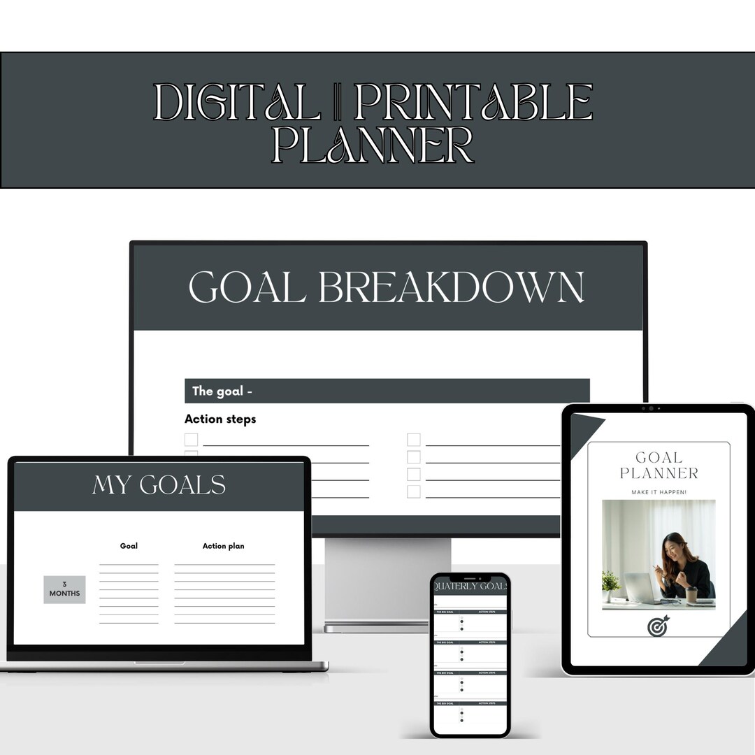 SMART Goal Planner Elegant Productivity Organizer With Monthly and ...