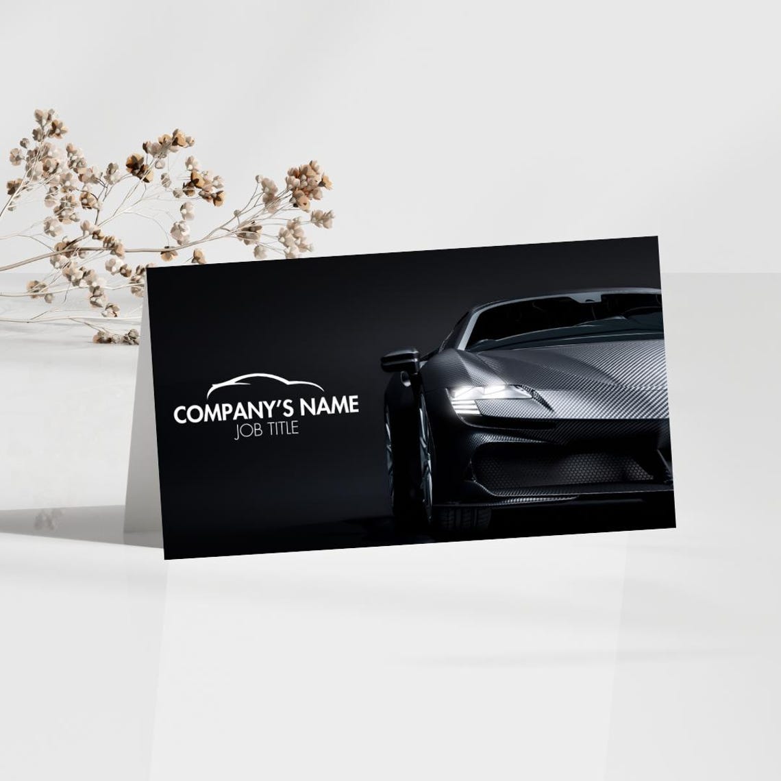 Car Detailing Business Card: Minimalist Black & White Design (digital ...