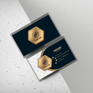 Modern Gradient Gold & Blue Business Card – Elegant Modern Stylish ...