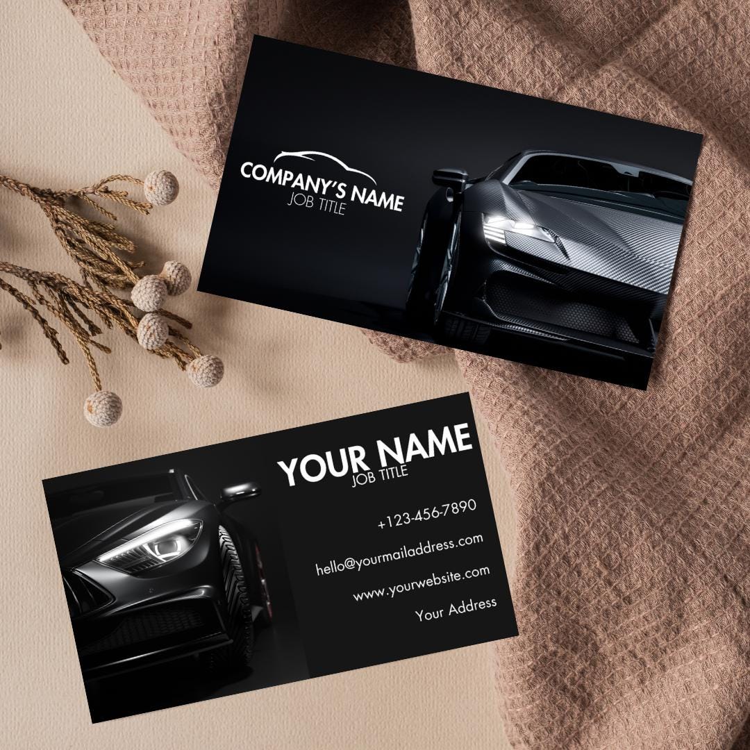 Car Detailing Business Card: Minimalist Black & White Design (digital ...