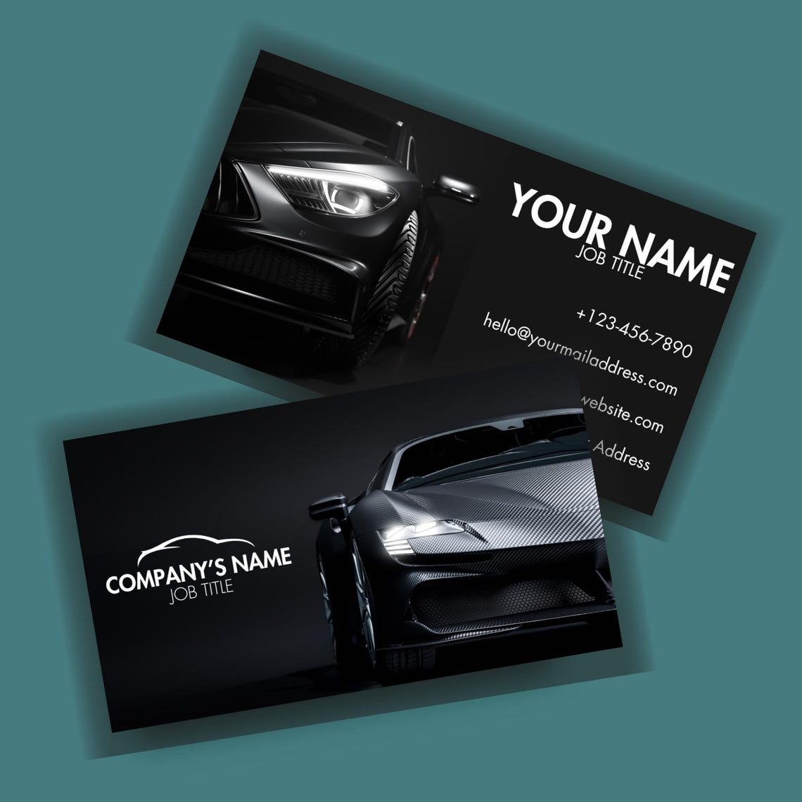 Car Detailing Business Card: Minimalist Black & White Design (digital ...