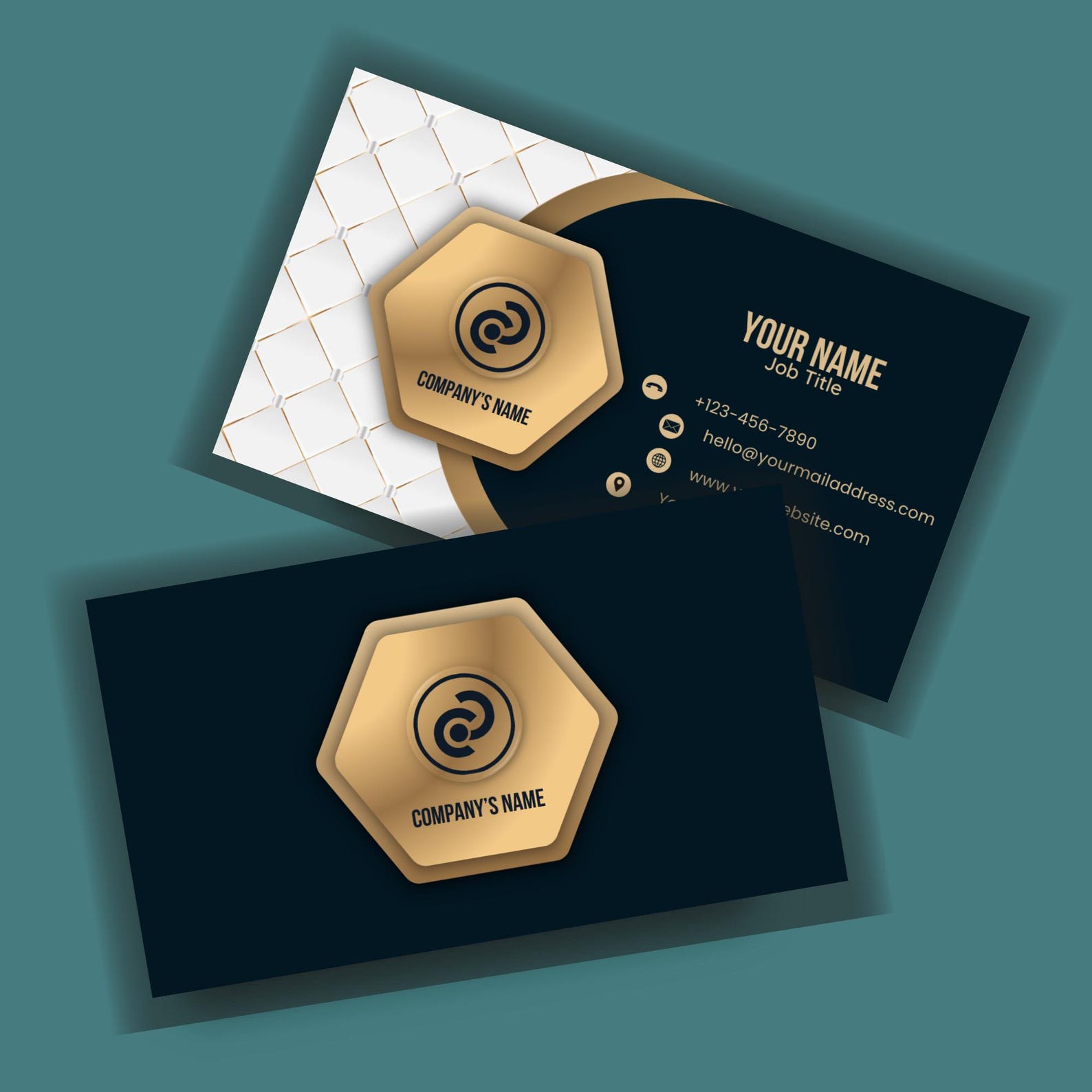 Modern Gradient Gold & Blue Business Card – Elegant Modern Stylish ...