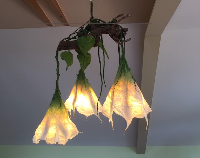 Fairy Lamp Made to Order One of A Kind Handmade Wooden Lamp With Nuno ...