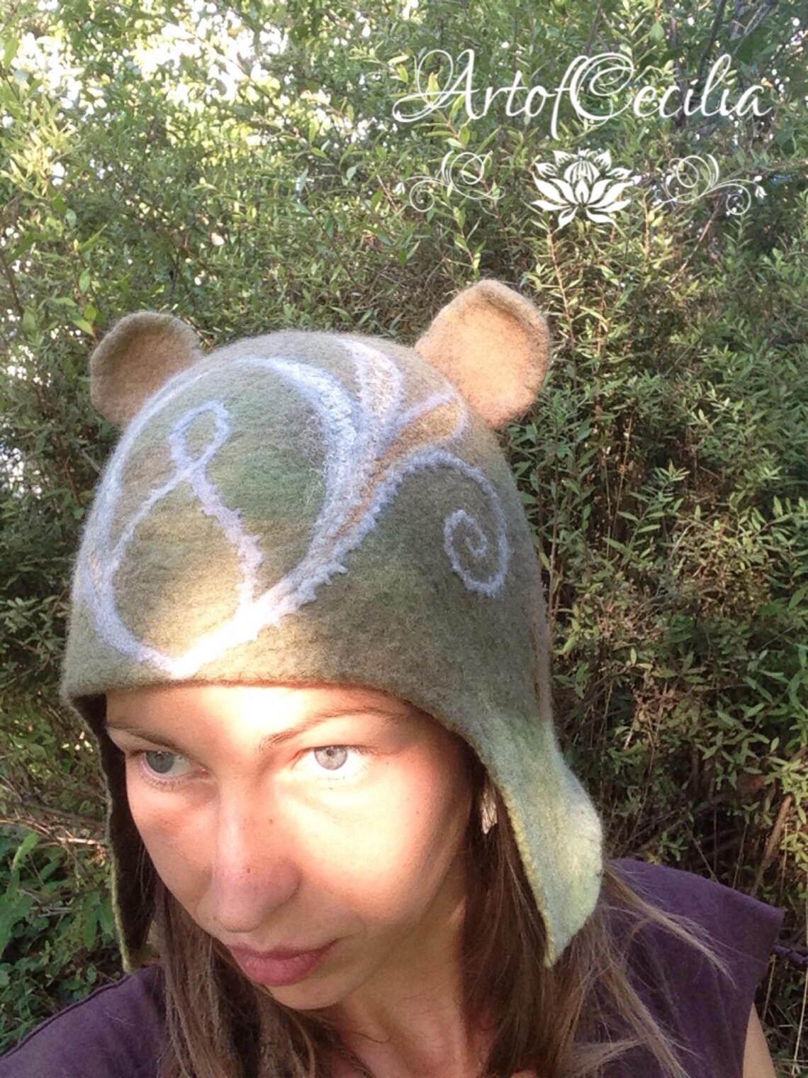 Spirit Bear Wool Hat. Merino Wool Hoodie. Bear Hat. Bear Costume. Wool ...