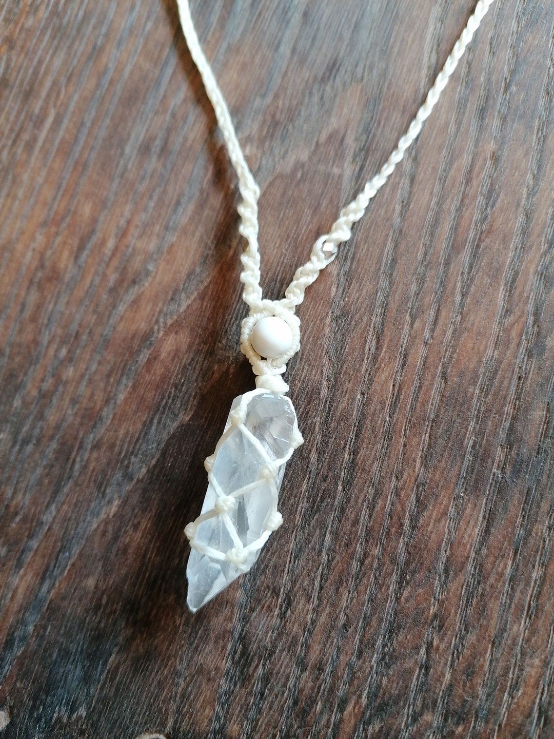 Macrame Christal Necklace. Healing Gem Stone Secklace. - Etsy
