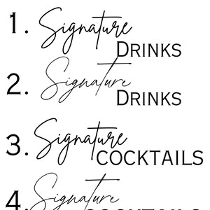 Personalized Signature Drink Sign for Wedding - Digital Print - Etsy