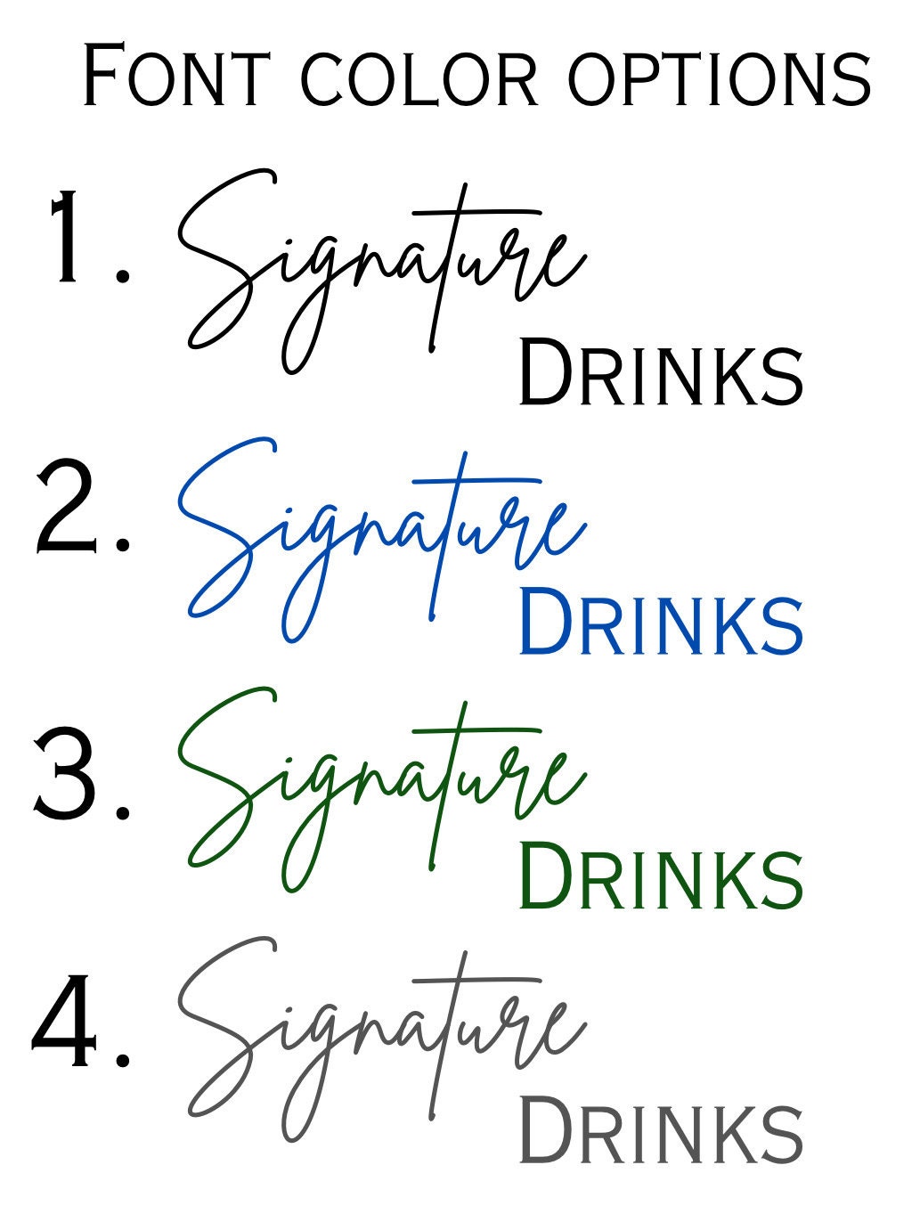 Personalized Signature Drink Sign for Wedding - Digital Print - Etsy