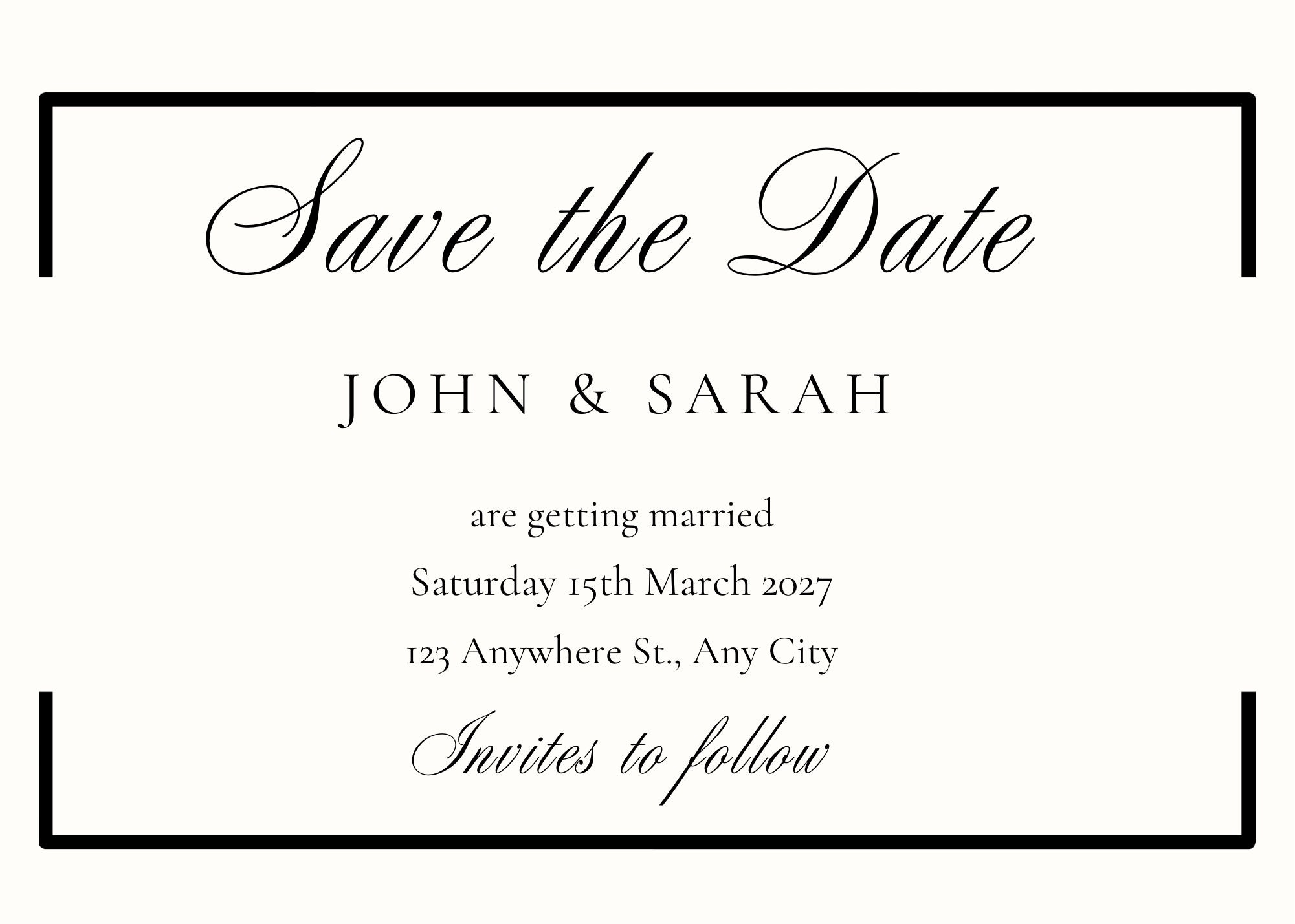 Save the Date Customisable Minimalist Template - Etsy