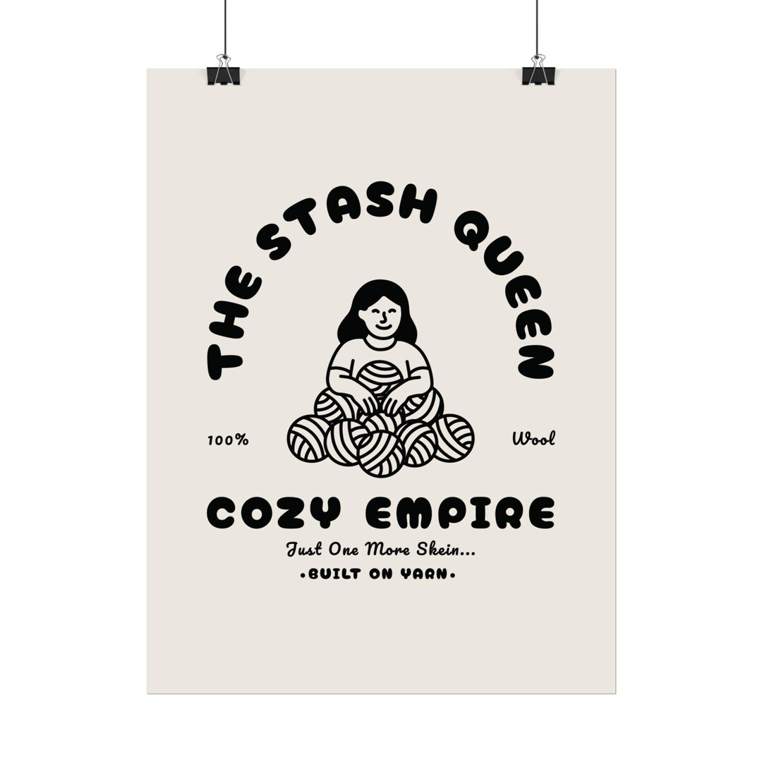 Knitting Stash Queen Poster: Craft Room Wall Art, Yarn Lover Gift - Etsy