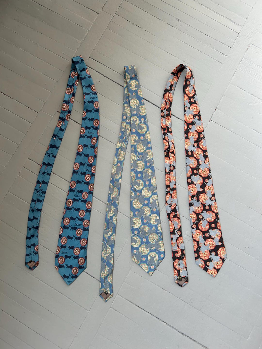 Vintage Rare Pablo Picasso Collection Mens Tie Silk Hand Spadem Made in ...