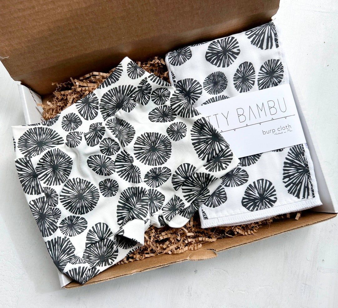 Handmade Baby Gift Set: Opihi Print Organic Cotton Shorts & Burp Cloth ...