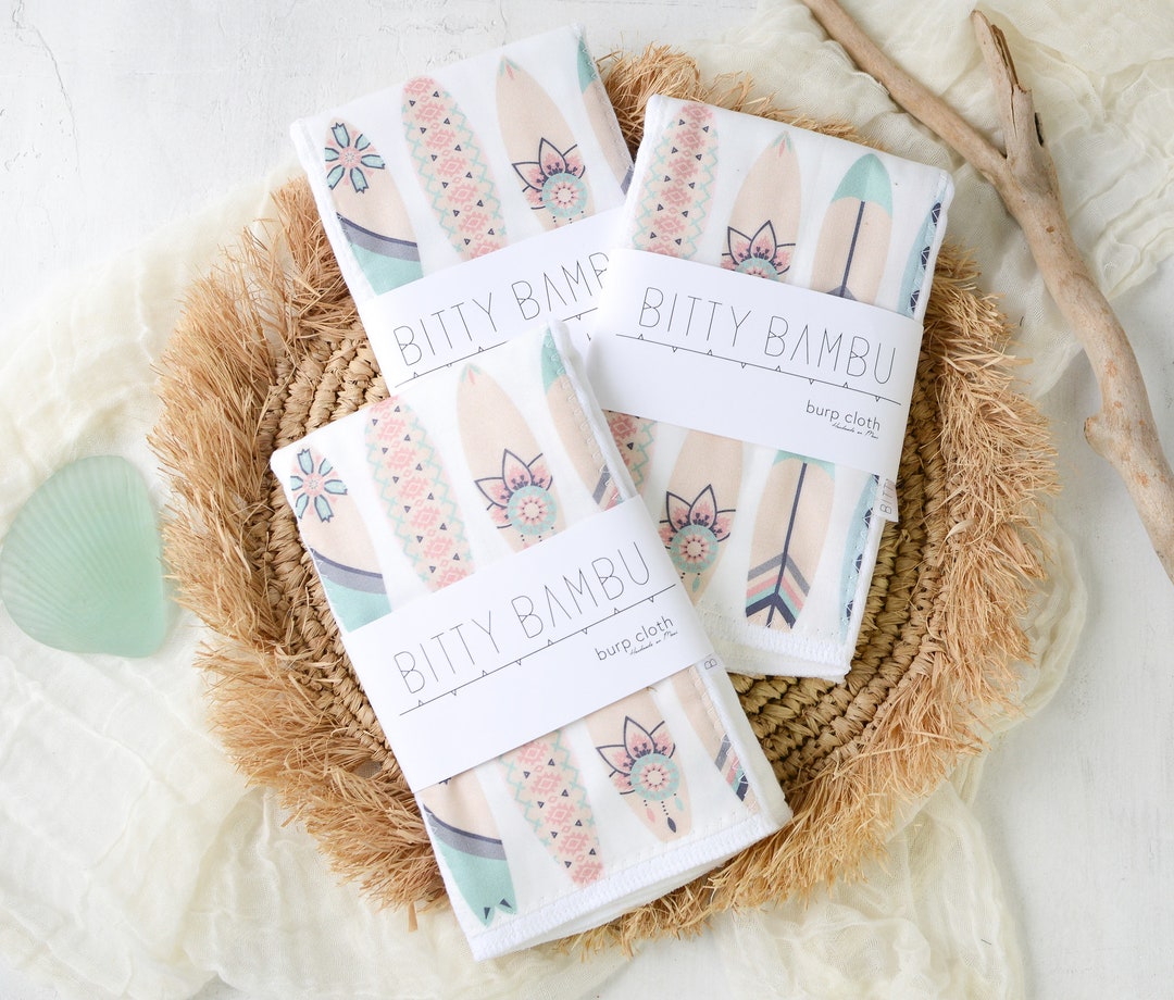 Hawaii Baby Gift, Surfer Girl Surfboard Burp Cloth, Baby Shower Gift ...