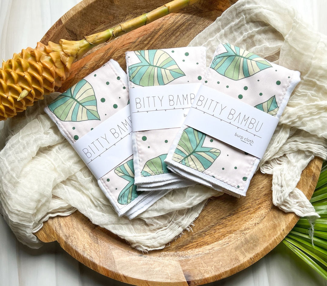 Taro / Kalo Print Baby Burp Cloth - Baby, Newborn, Baby Shower, Layette ...