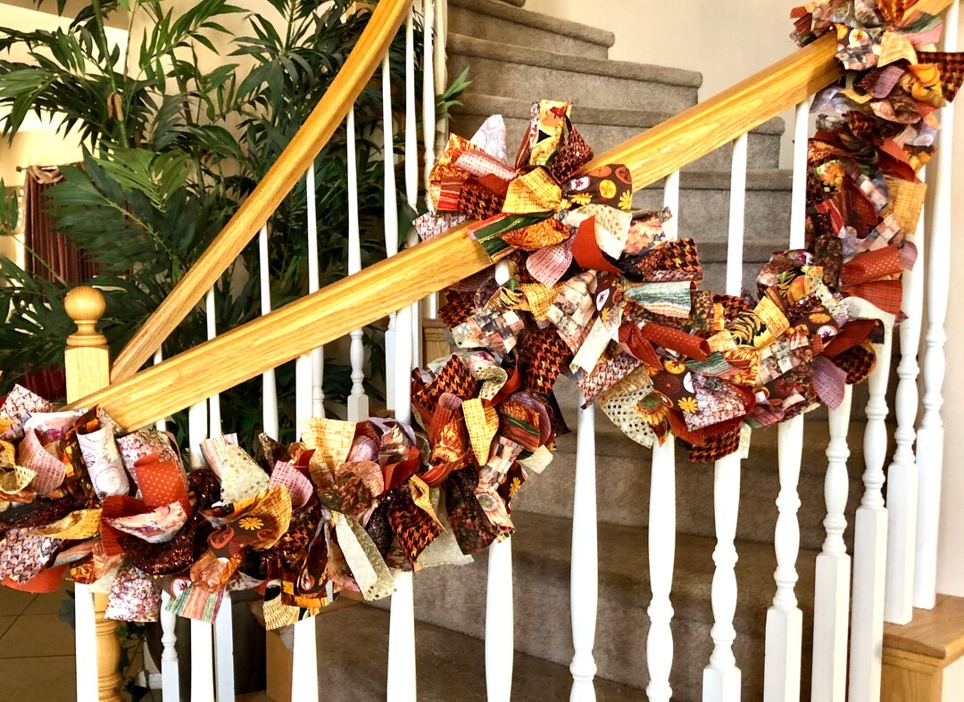 Sparkling Fall Garland,autumn Garland,fall Decorations,fabric Garland ...