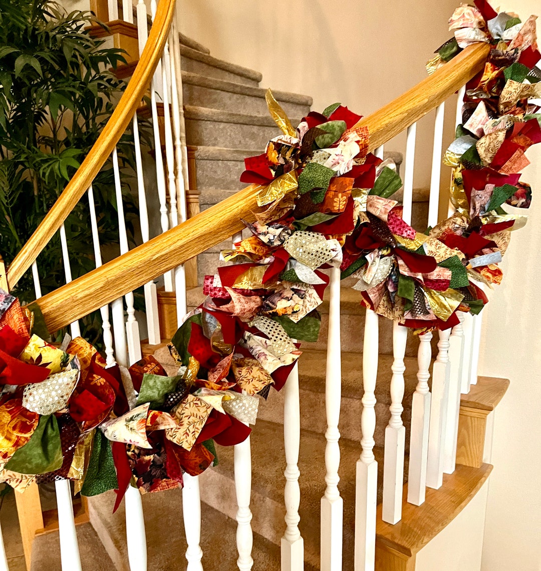 Sparkling Deep Colors Fall Garland,autumn Garland,fall Rag Garland ...