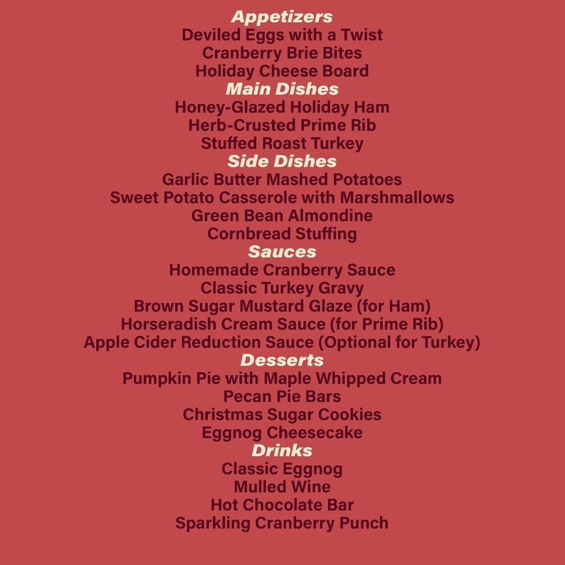 Christmas Dinner Recipes: 30+ Festive Holiday Feast Ideas (PDF) - Etsy