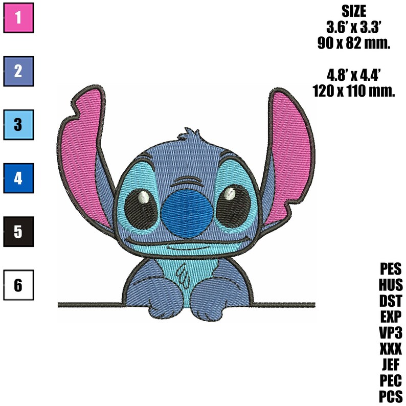 Lilo and Stitch Embroidery Design, Stitch Embroidery Files, Stitch With ...